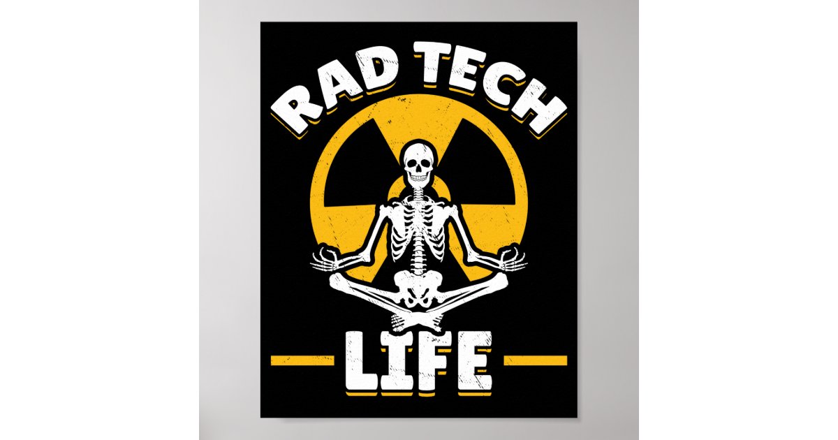 Rad Tech Yoga Skeleton Xray Radiology Poster | Zazzle