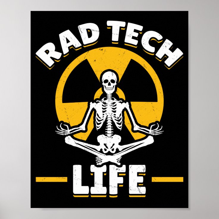 Rad Tech Yoga Skeleton Xray Radiology Poster | Zazzle
