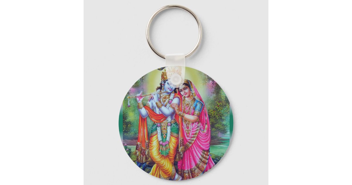 Radha and Krishna Keychain | Zazzle