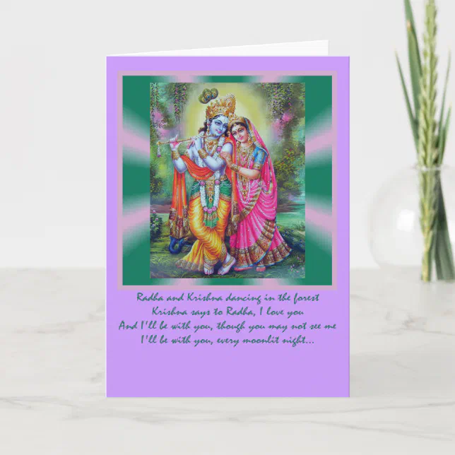 Radha Krishna words Card | Zazzle