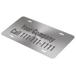 Radial | Silver Brushed Metal Look Company Ad License Plate | Zazzle