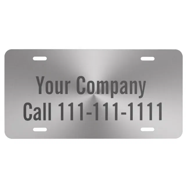 Radial | Silver Brushed Metal Look Company Ad License Plate | Zazzle
