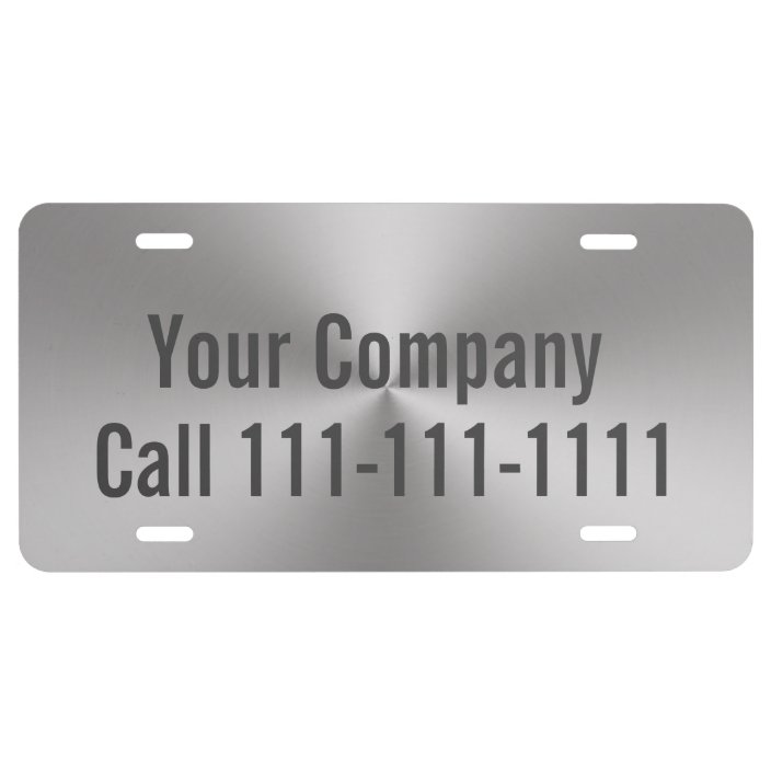 Radial | Silver Brushed Metal Look Company Ad License Plate | Zazzle.com
