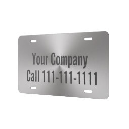 Radial | Silver Brushed Metal Look Company Ad License Plate | Zazzle