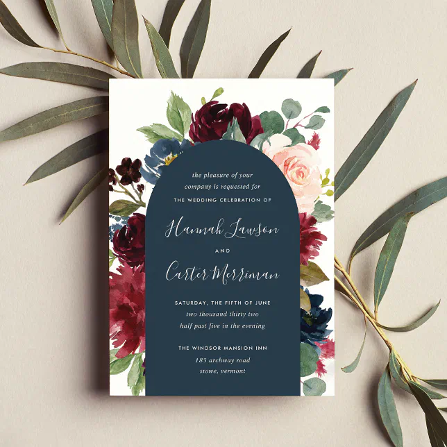 Radiant Bloom Floral Arch Wedding Invitation | Zazzle