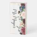 Radiant Bloom Floral Teacher Name Classroom Wooden Box Sign | Zazzle