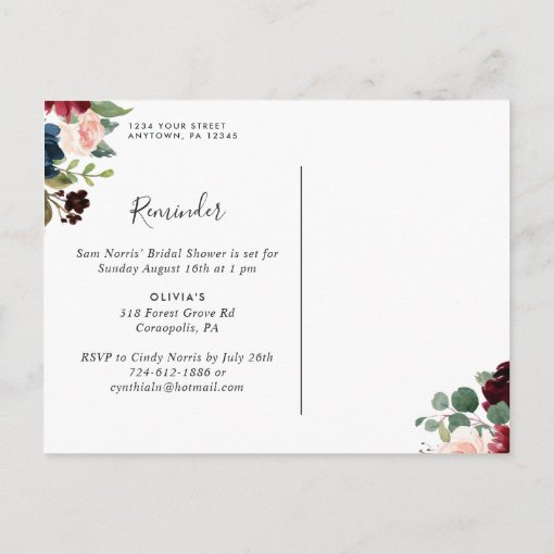 Radiant Bloom RSVP Reminder Postcard | Zazzle