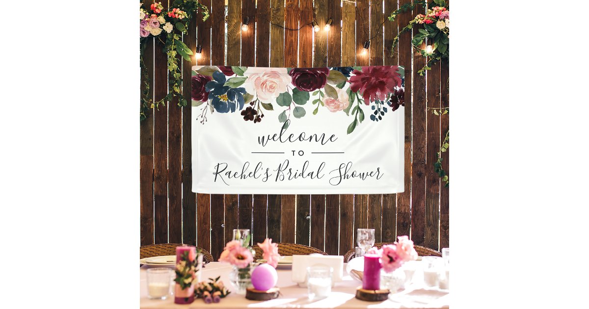 Radiant Bloom Shower Welcome Banner | Zazzle