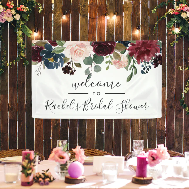 Radiant Bloom Shower Welcome Banner | Zazzle