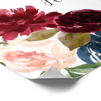 Radiant Bloom Wedding Ceremony Seating Poster | Zazzle