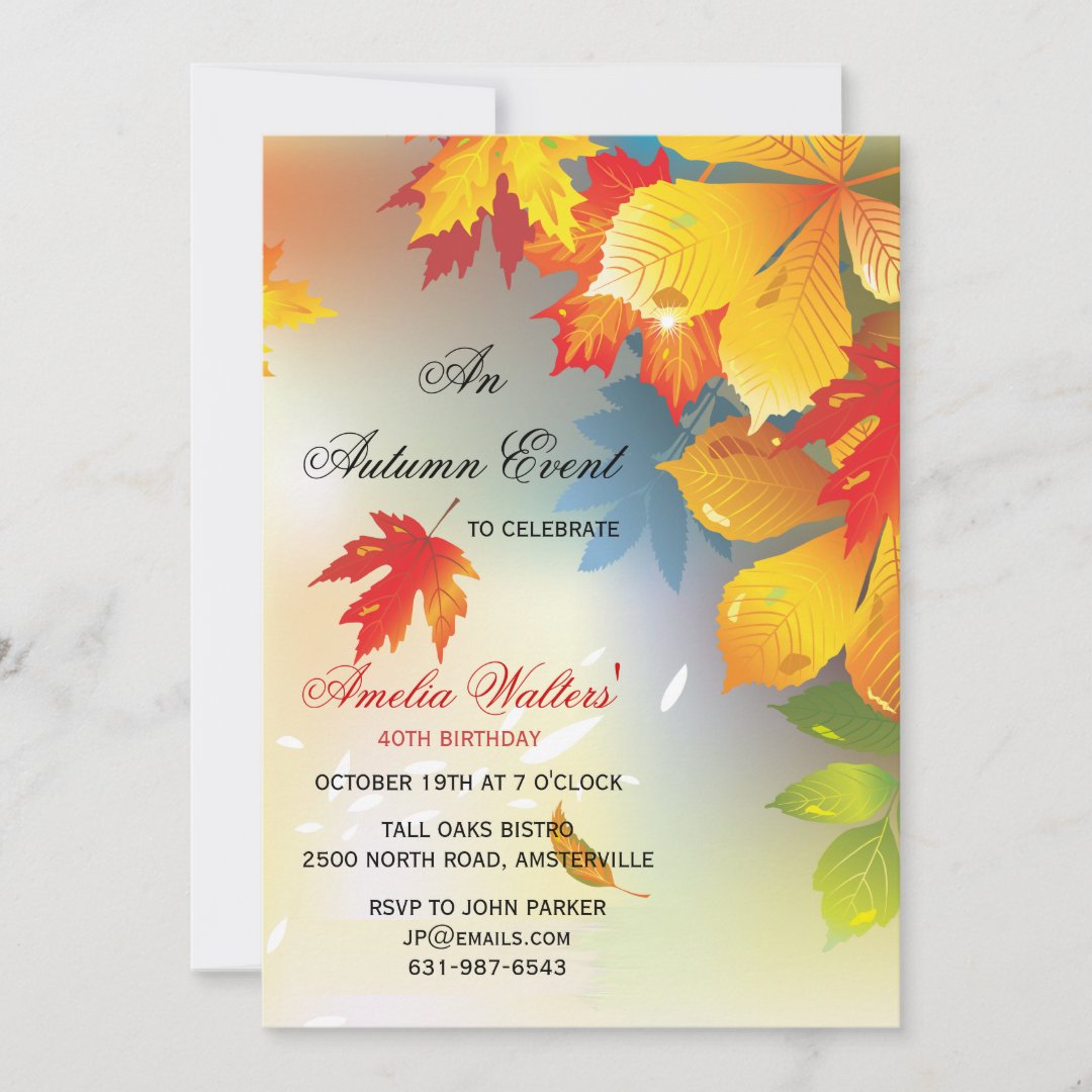 Radiant Fall Colors Invitation | Zazzle