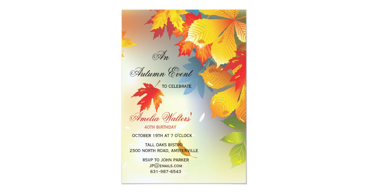 Radiant Fall Colors Invitation | Zazzle.com