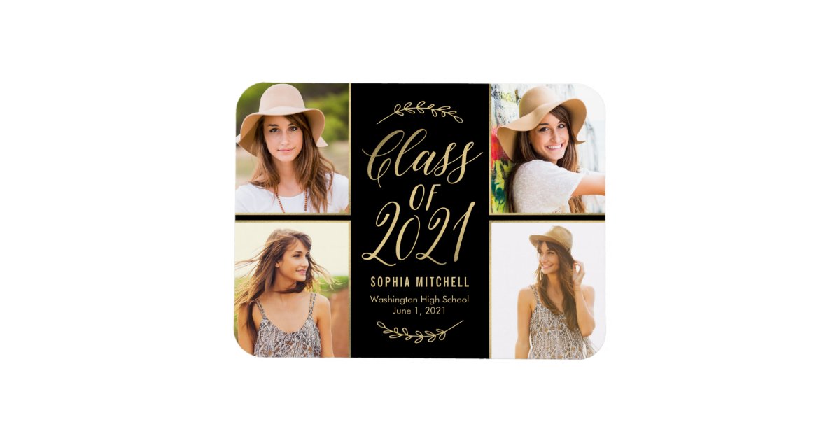 Radiant Grad Graduation Announcement Magnet | Zazzle