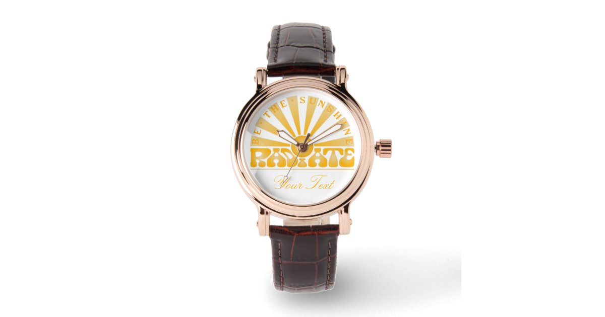 RADIATE Be The Sunshine Vintage Retro Gold Graphic Watch | Zazzle