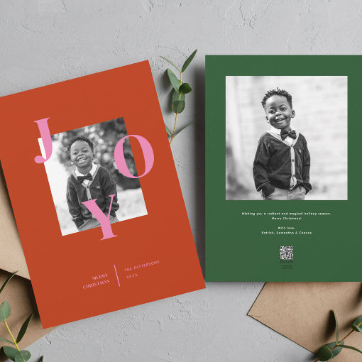 Radiating Joy Holiday Photo Card | Zazzle