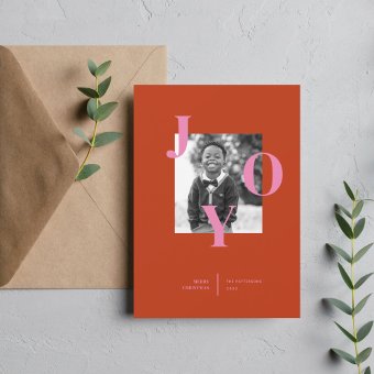 Radiating Joy Holiday Photo Card | Zazzle