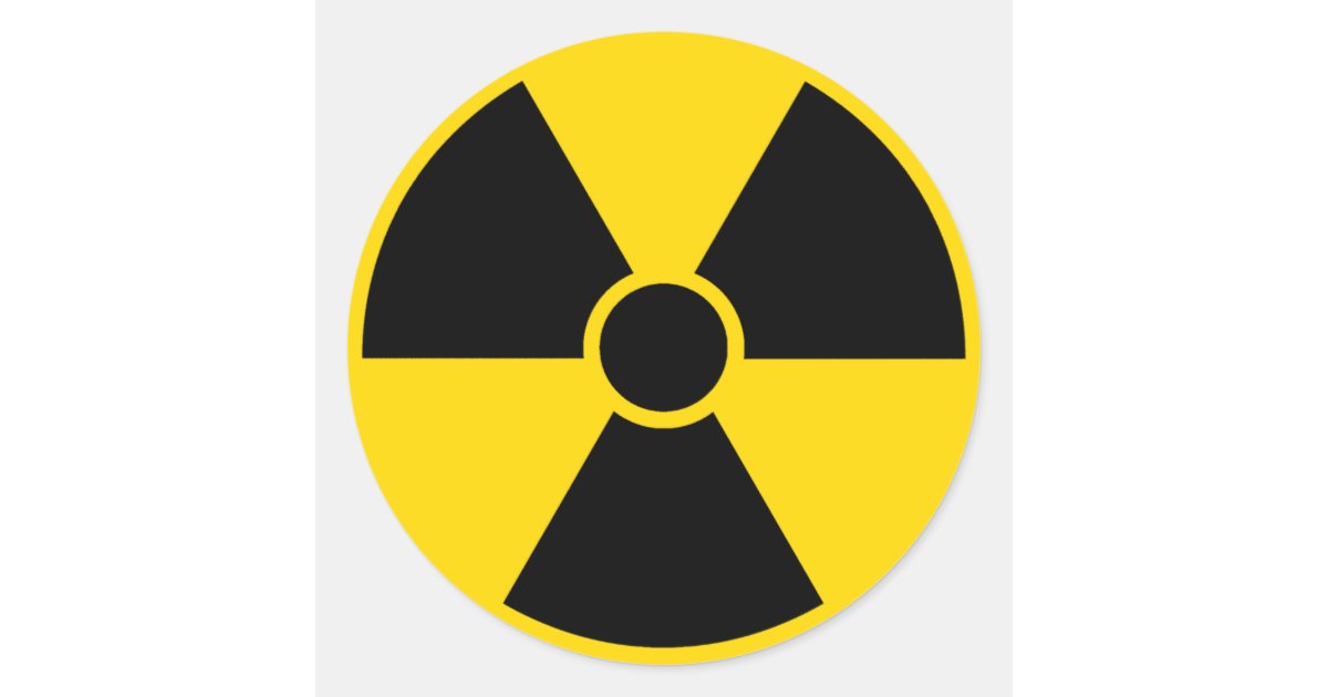 Radiation Hazard Sign Classic Round Sticker | Zazzle