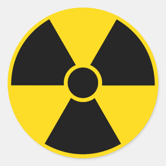 Radiation Hazard Sign Classic Round Sticker | Zazzle