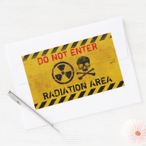 Radiation Hazard Sign Rectangular Sticker | Zazzle