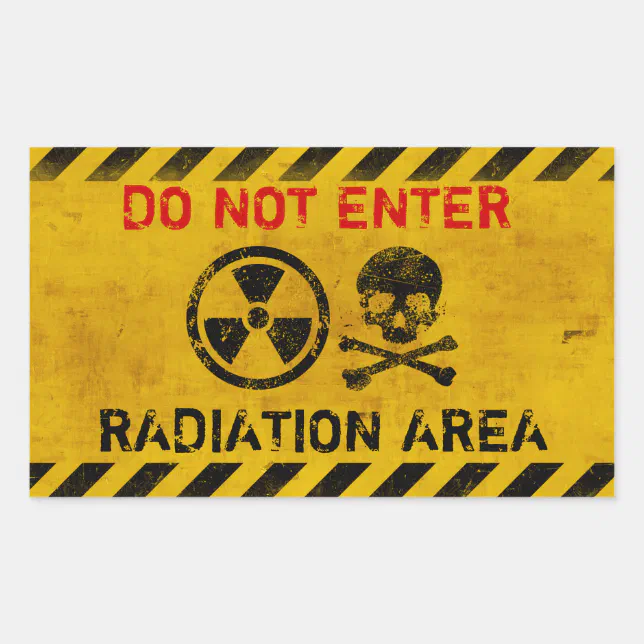 Radiation Hazard Sign Rectangular Sticker | Zazzle