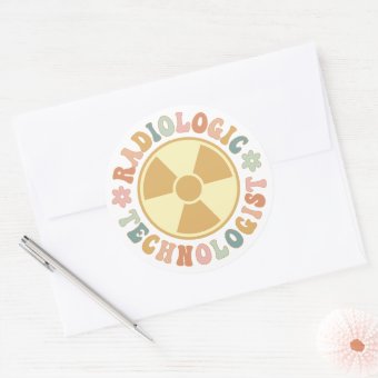 Radiation Symbol, Radiologic Technologist Classic Round Sticker | Zazzle