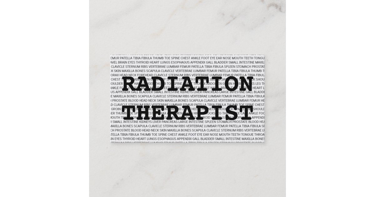 Radiation Therapist Medical Words Business Card | Zazzle