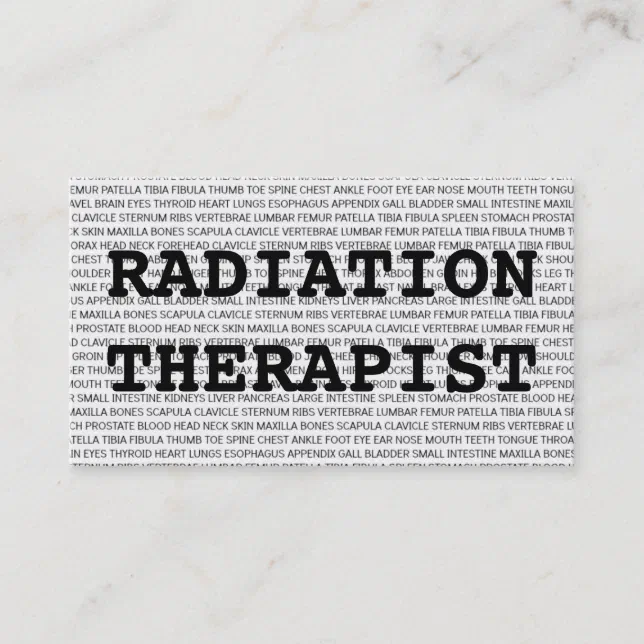 Radiation Therapist Medical Words Business Card | Zazzle