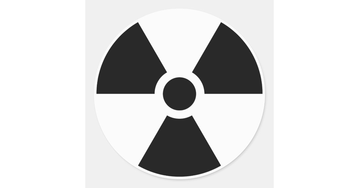 Radiation Trefoil Sign Symbol Warning Sign Symbol Classic Round Sticker ...