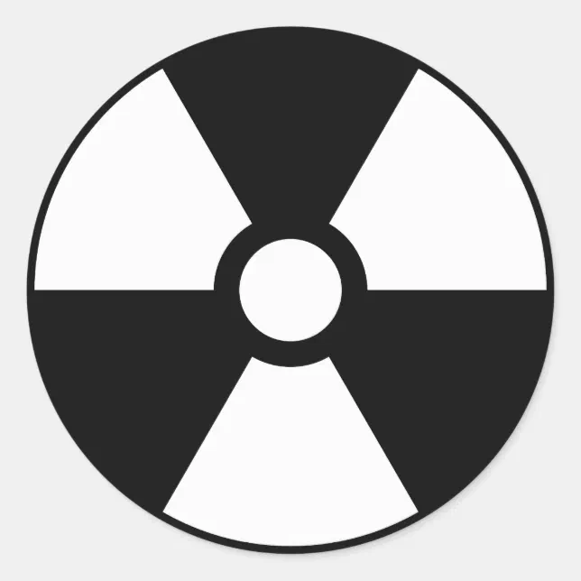 Radiation Trefoil Sign Symbol Warning Sign Symbol Classic Round Sticker ...