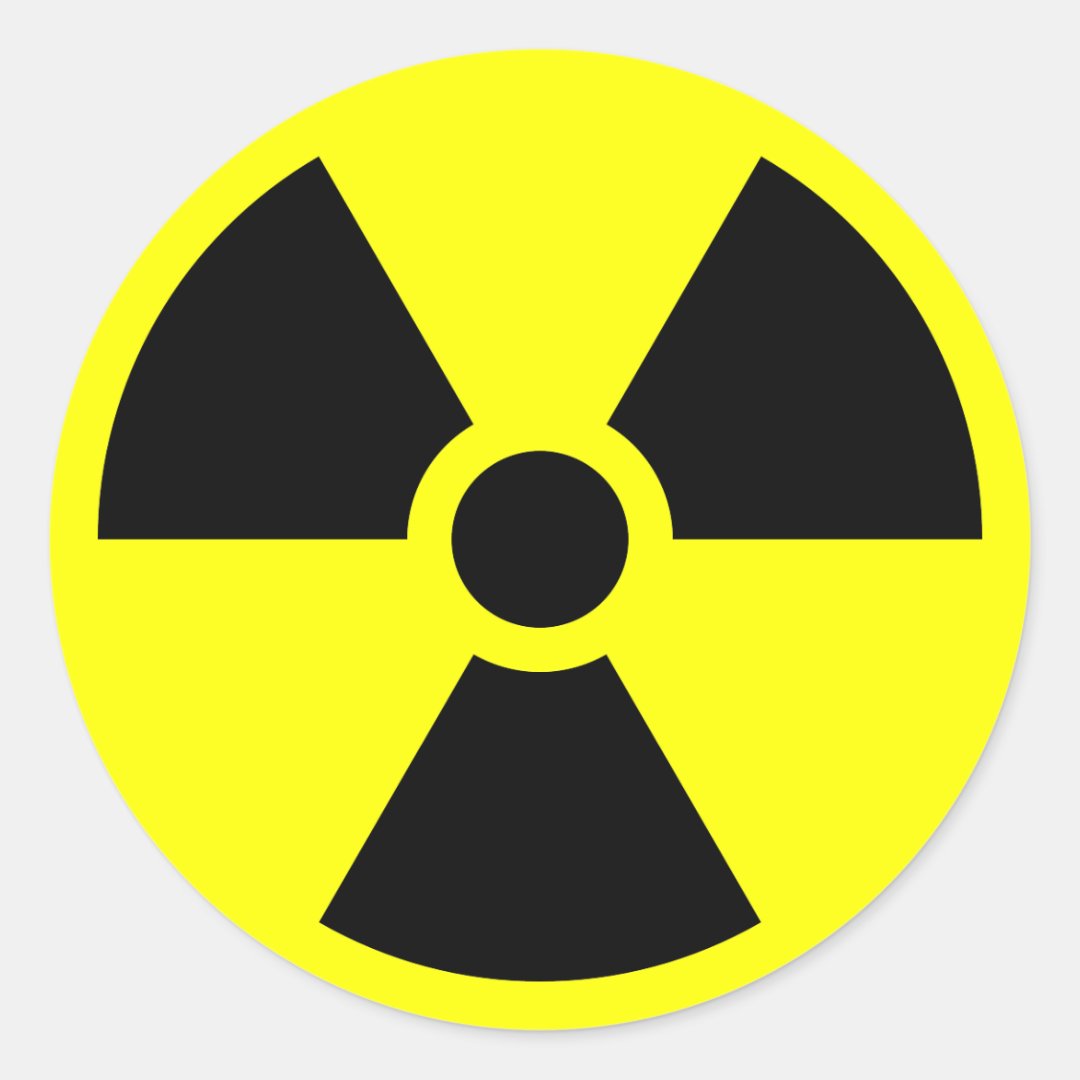Radiation Trefoil Symbol Classic Round Sticker | Zazzle