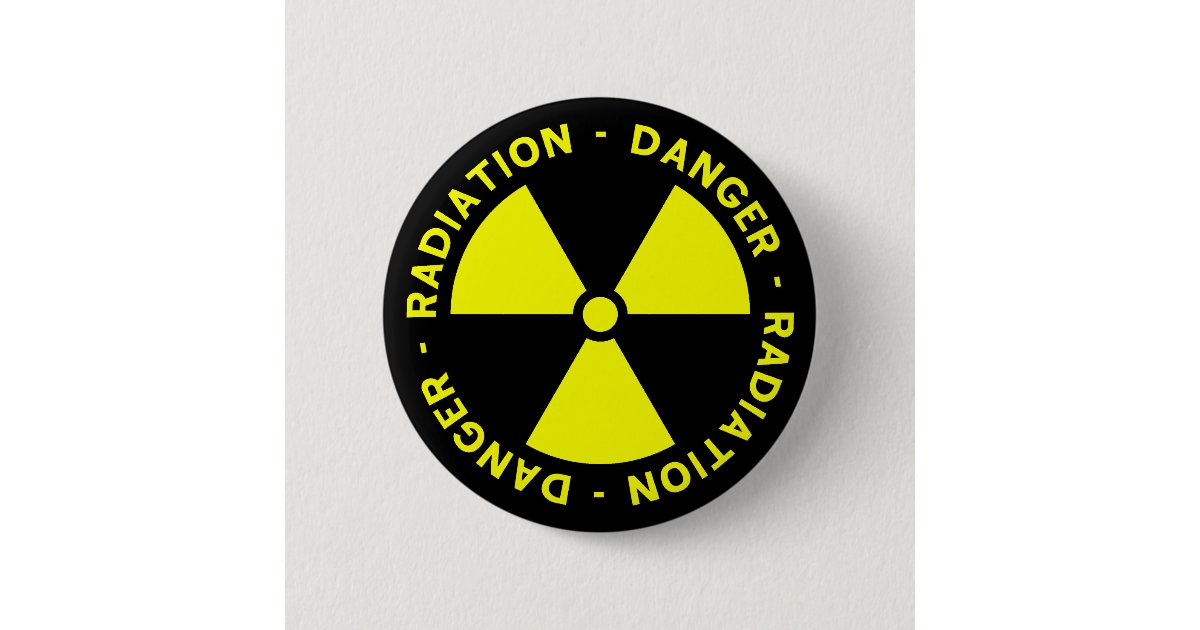 Radiation Warning Button | Zazzle