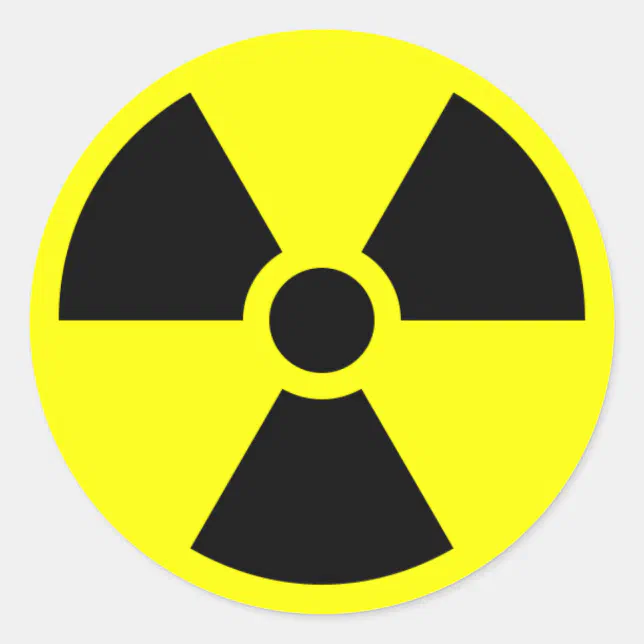 RADIATION WARNING CLASSIC ROUND STICKER | Zazzle