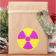 Radiation warning sign magenta and yellow classic round sticker | Zazzle