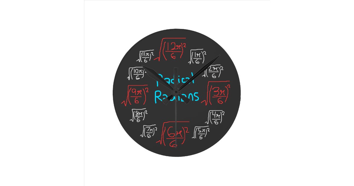 Radical Radians Round Clock | Zazzle.com