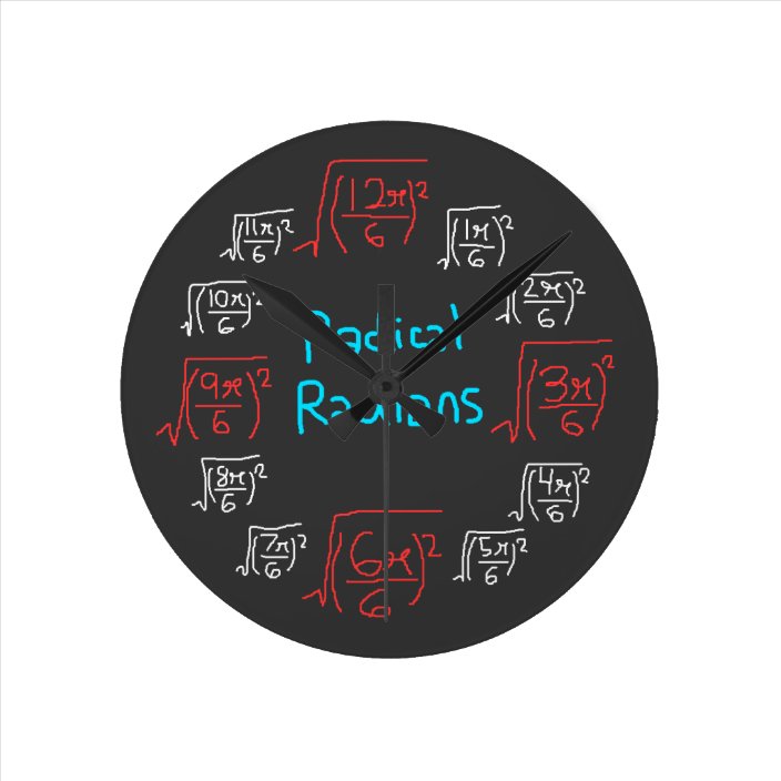Radical Radians Round Clock | Zazzle.com