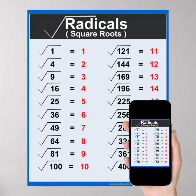 Radicals Square Roots Posters | Zazzle