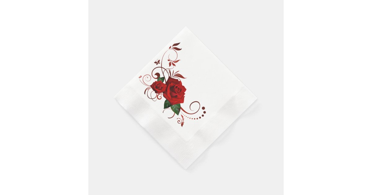 Radient Red Roses Paper Napkins | Zazzle