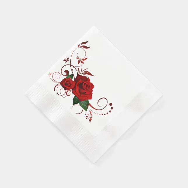 Radient Red Roses Paper Napkins | Zazzle
