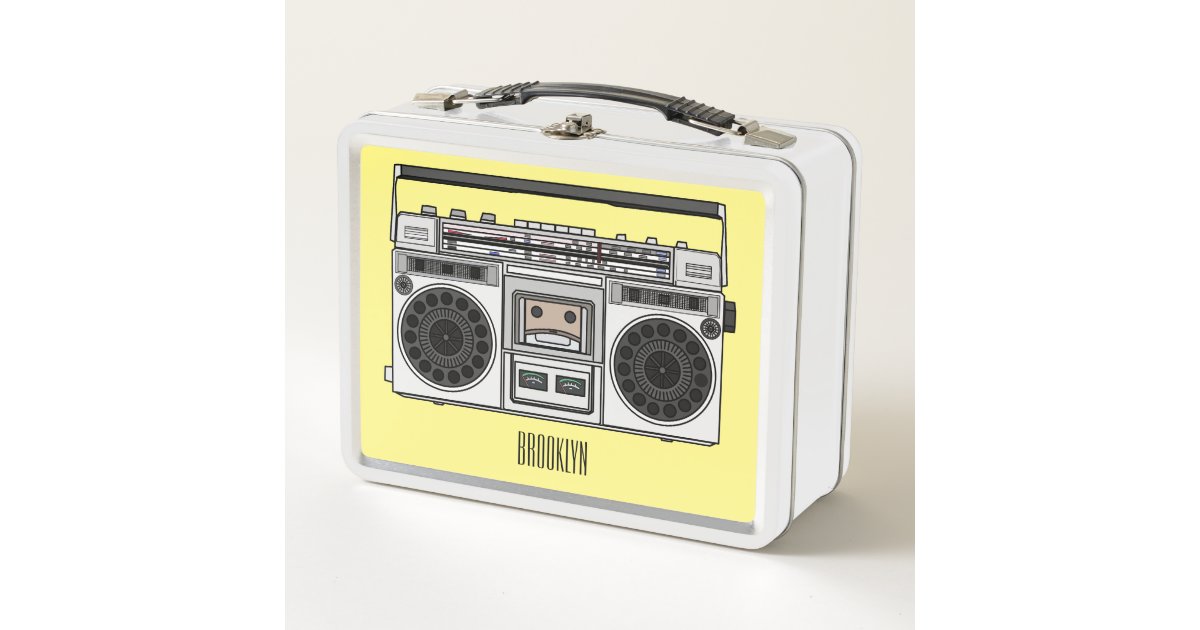 Radio cartoon illustration metal lunch box | Zazzle