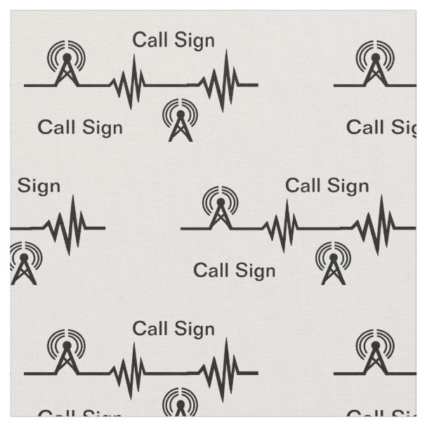 Ham Radio Transmitter Frequency Call Sign Fabric | Zazzle