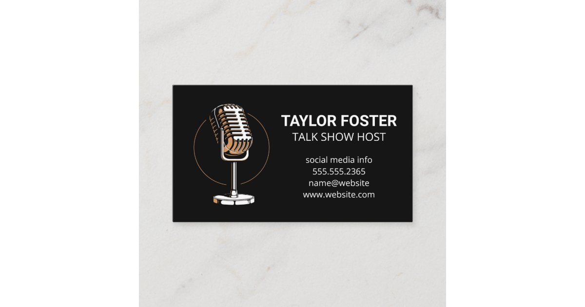 Radio Mic | Talk Show Host Business Card | Zazzle