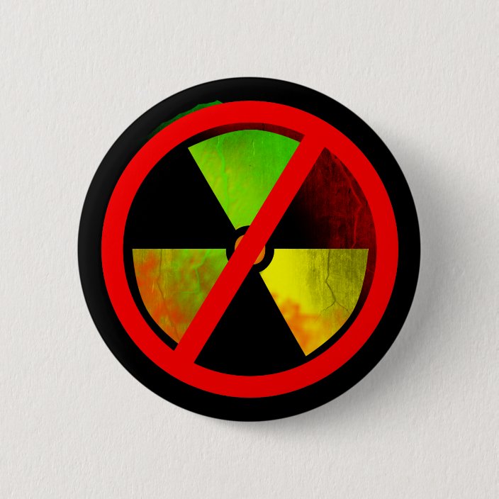 Radioactive Grunge No-Nukes Symbol Pinback Button | Zazzle.com