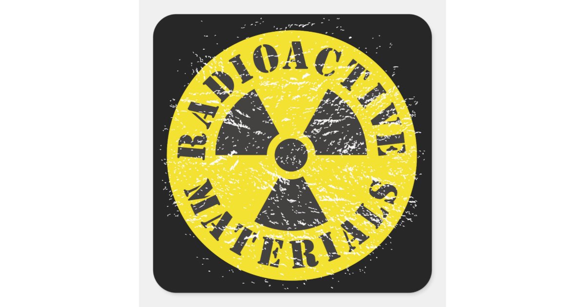 Radioactive Materials Square Sticker | Zazzle