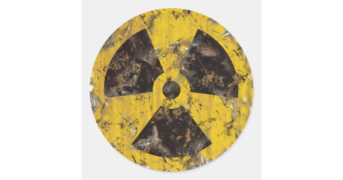 Radioactive Rusted Classic Round Sticker | Zazzle