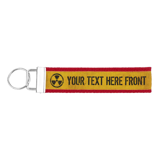 Radioactive Symbols Personalize Text Wrist Keychain | Zazzle