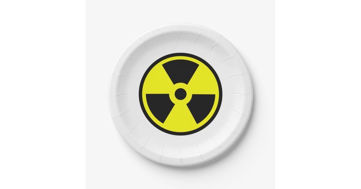 Radioactive Yellow And Black Symbol Paper Plates | Zazzle