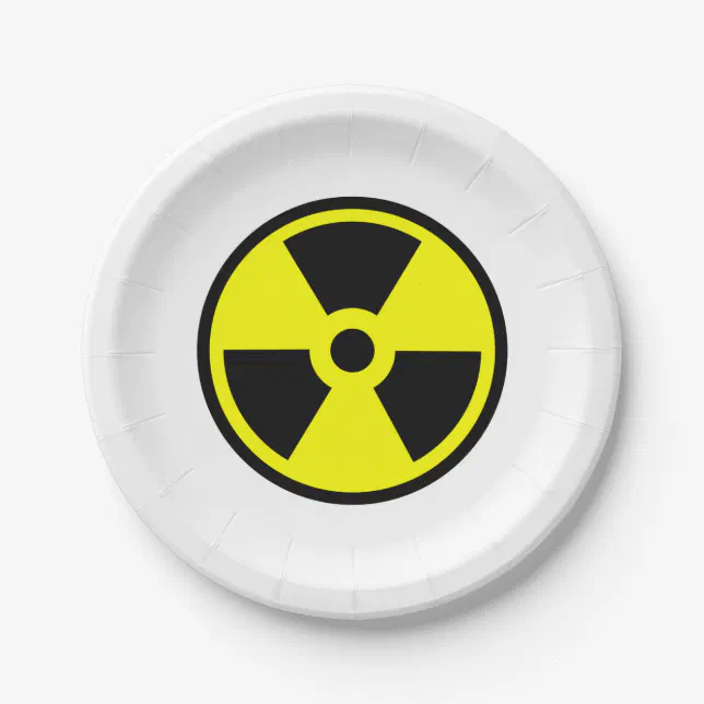 Radioactive Yellow And Black Symbol Paper Plates | Zazzle
