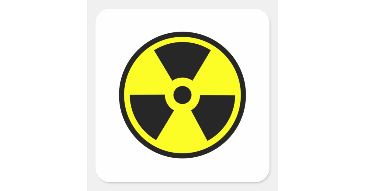 Radioactive Yellow And Black Symbol Square Sticker | Zazzle