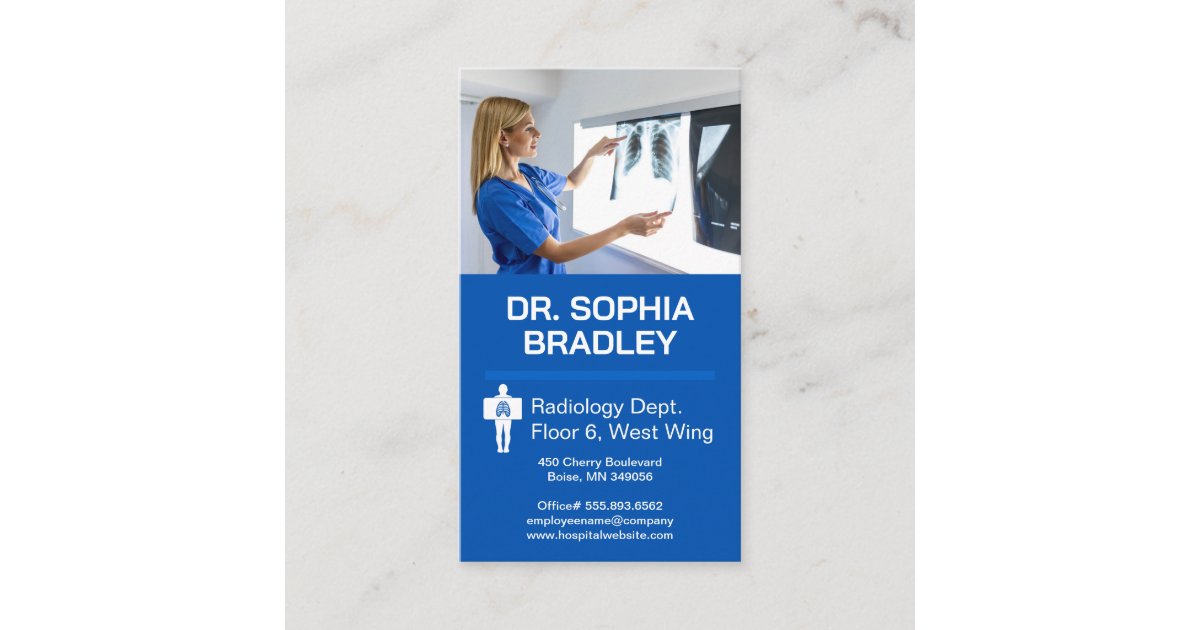 Radiologist Examining Patient X-ray Business Card | Zazzle