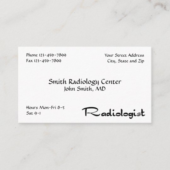 Radiologist Radiology Business Card | Zazzle.com